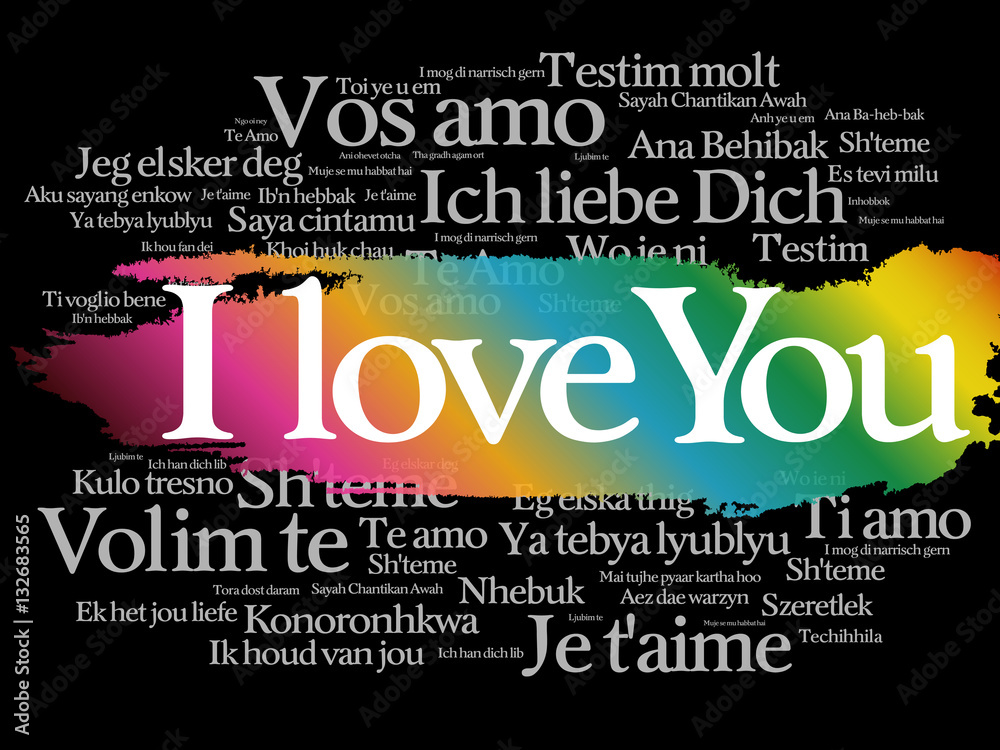 love words "I love you" in all languages of the world, words cloud ...