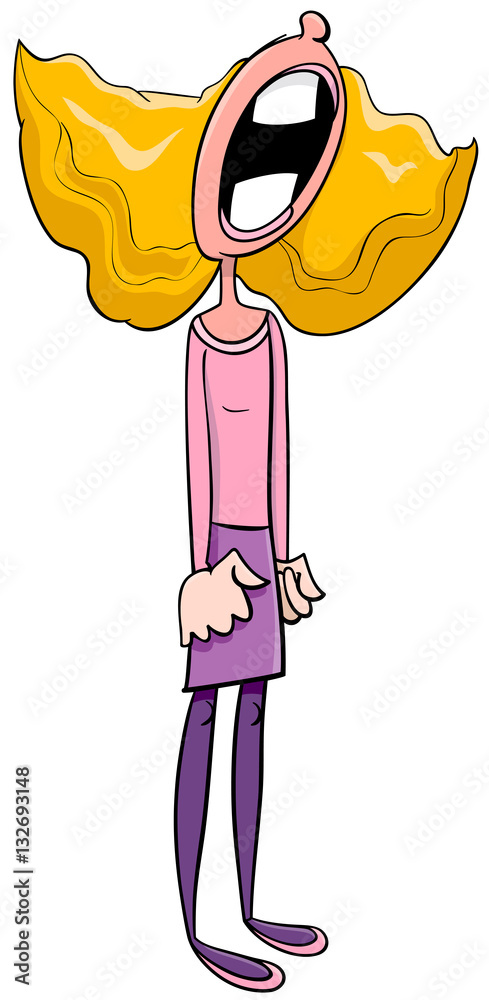 shouting girl cartoon Stock Vector | Adobe Stock