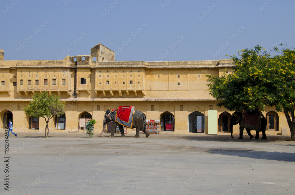 Istorical construction Amber's fort architecture a look inside Stock ...