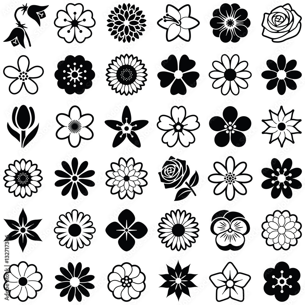 Flower icon collection - vector illustration Stock Vector | Adobe Stock