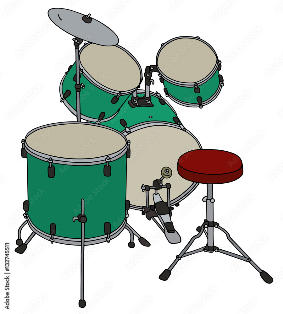 Hand drawing of green percussions Stock Vector | Adobe Stock