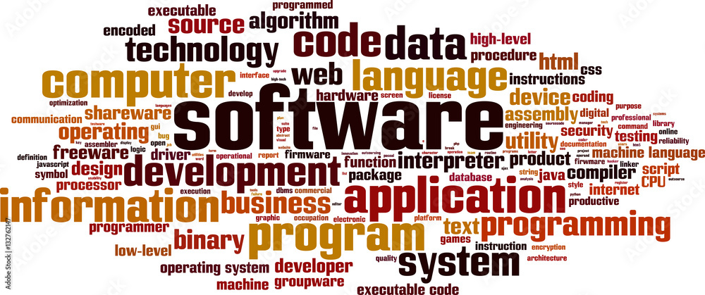 Software word cloud concept. Vector illustration Stock Vector | Adobe Stock