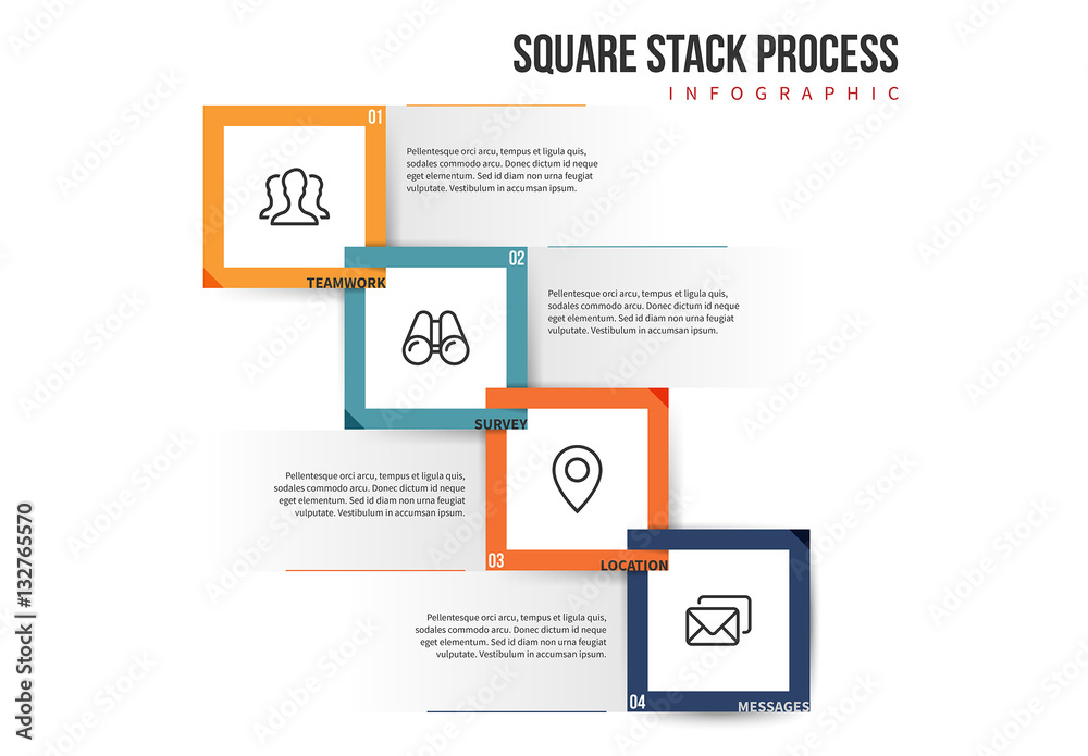 Square Stack Infographic Stock Template | Adobe Stock