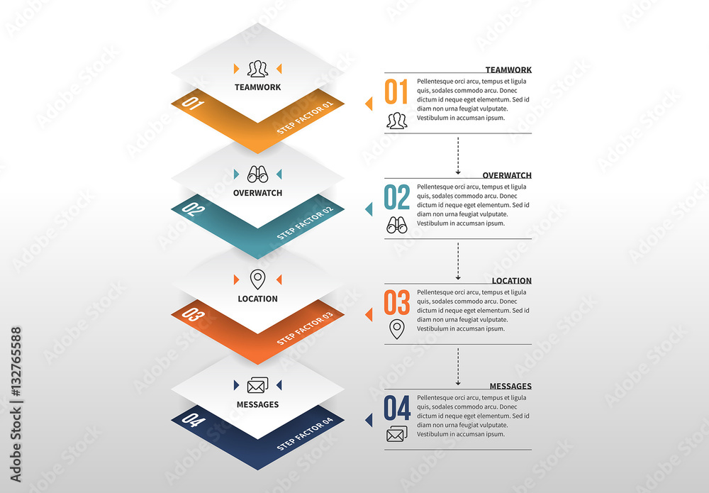 3D Square Stack Infographic Stock Template | Adobe Stock