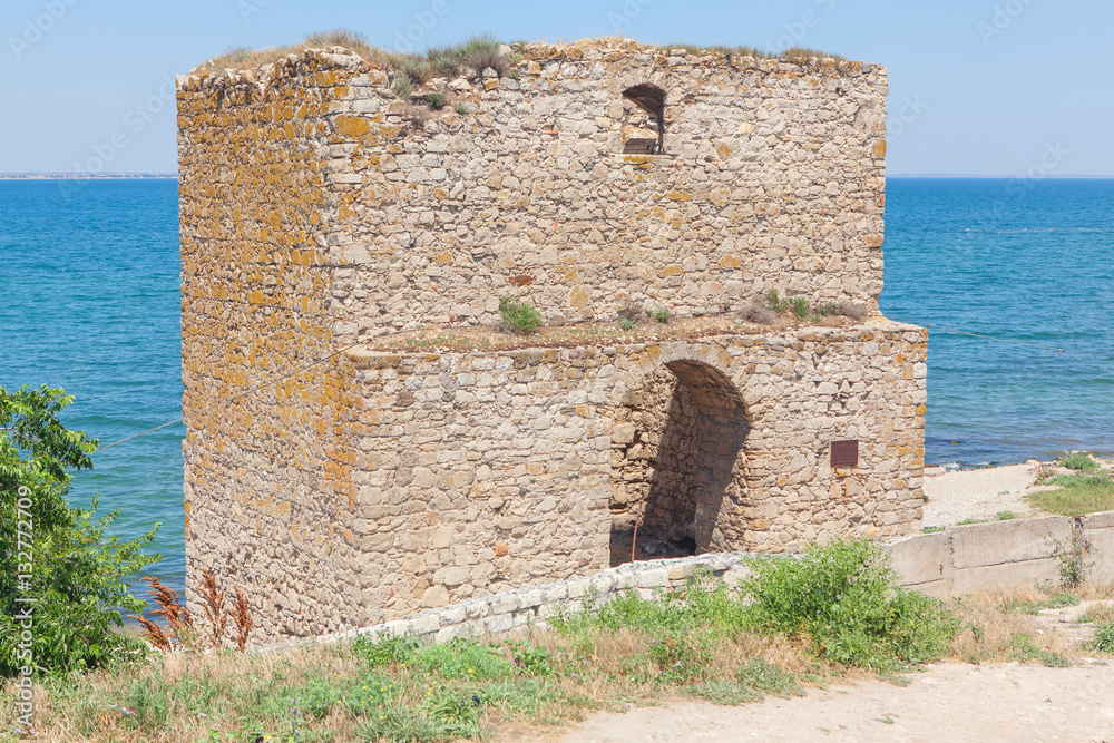 stone building on the seashore Stock Photo | Adobe Stock