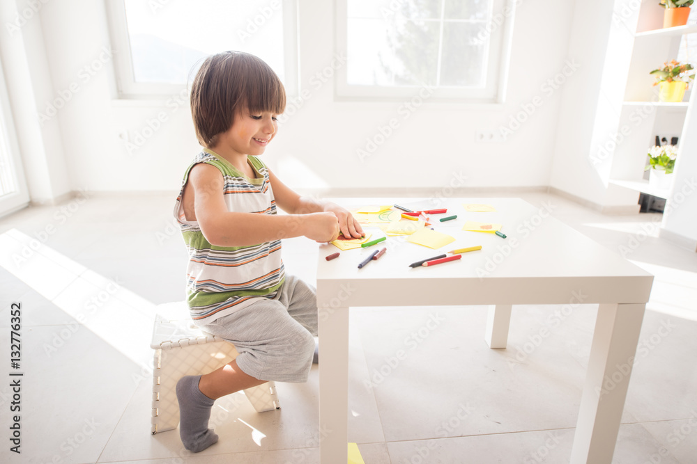 Happy kids at home Stock Photo | Adobe Stock