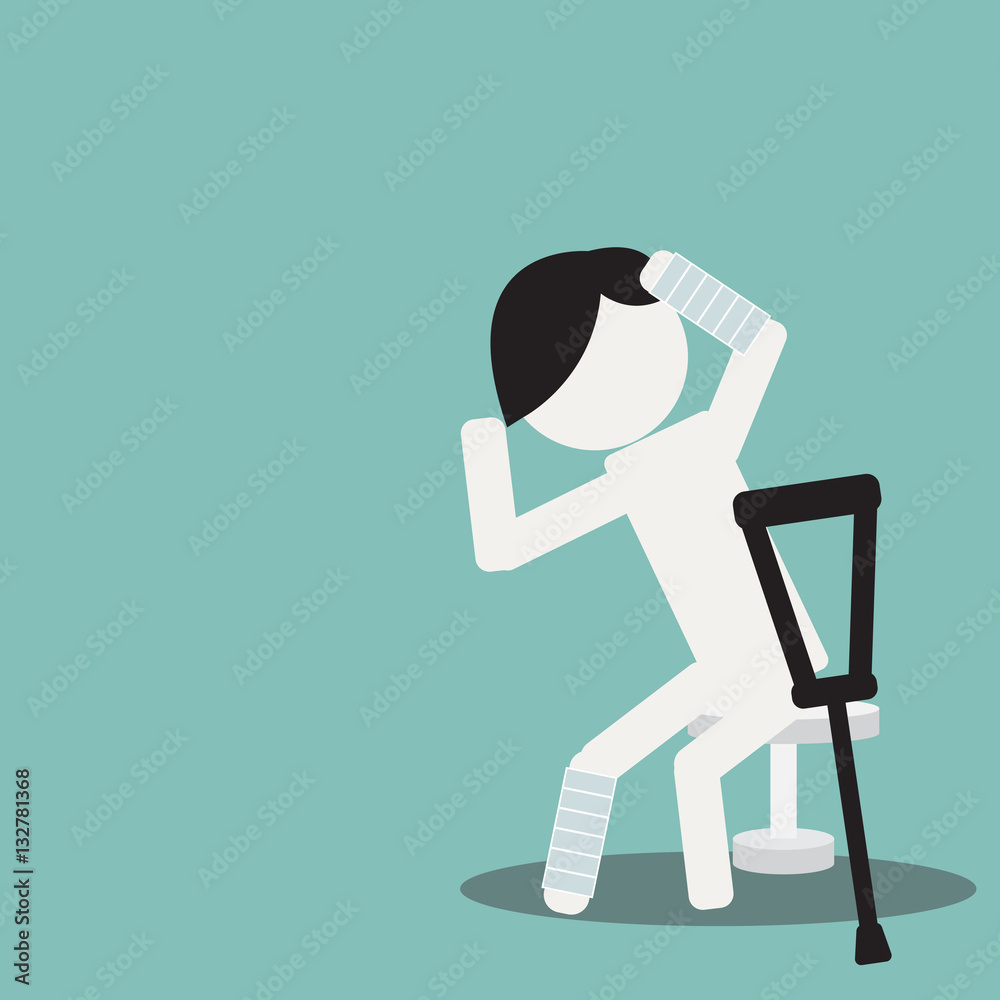 Injured patient icon on the green background. Stock Vector | Adobe Stock
