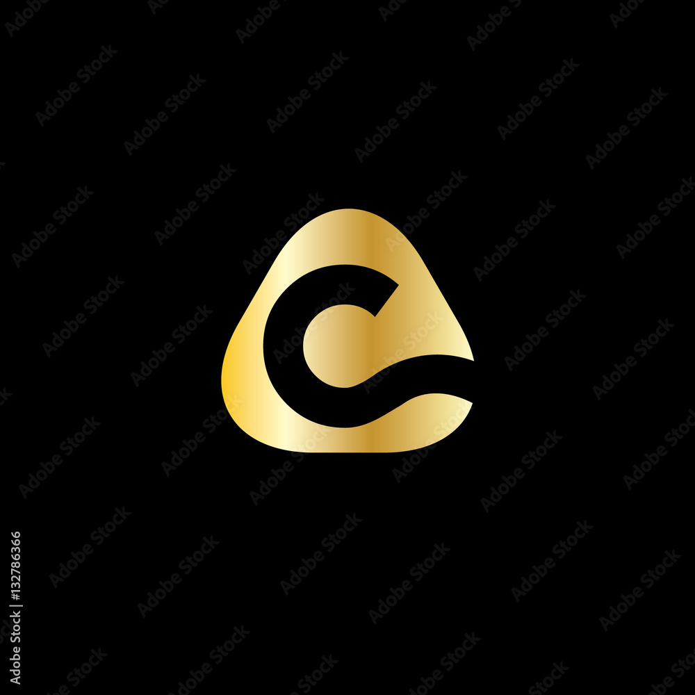 Initial Letter C Rounded Triangle Logo Stock Vector | Adobe Stock