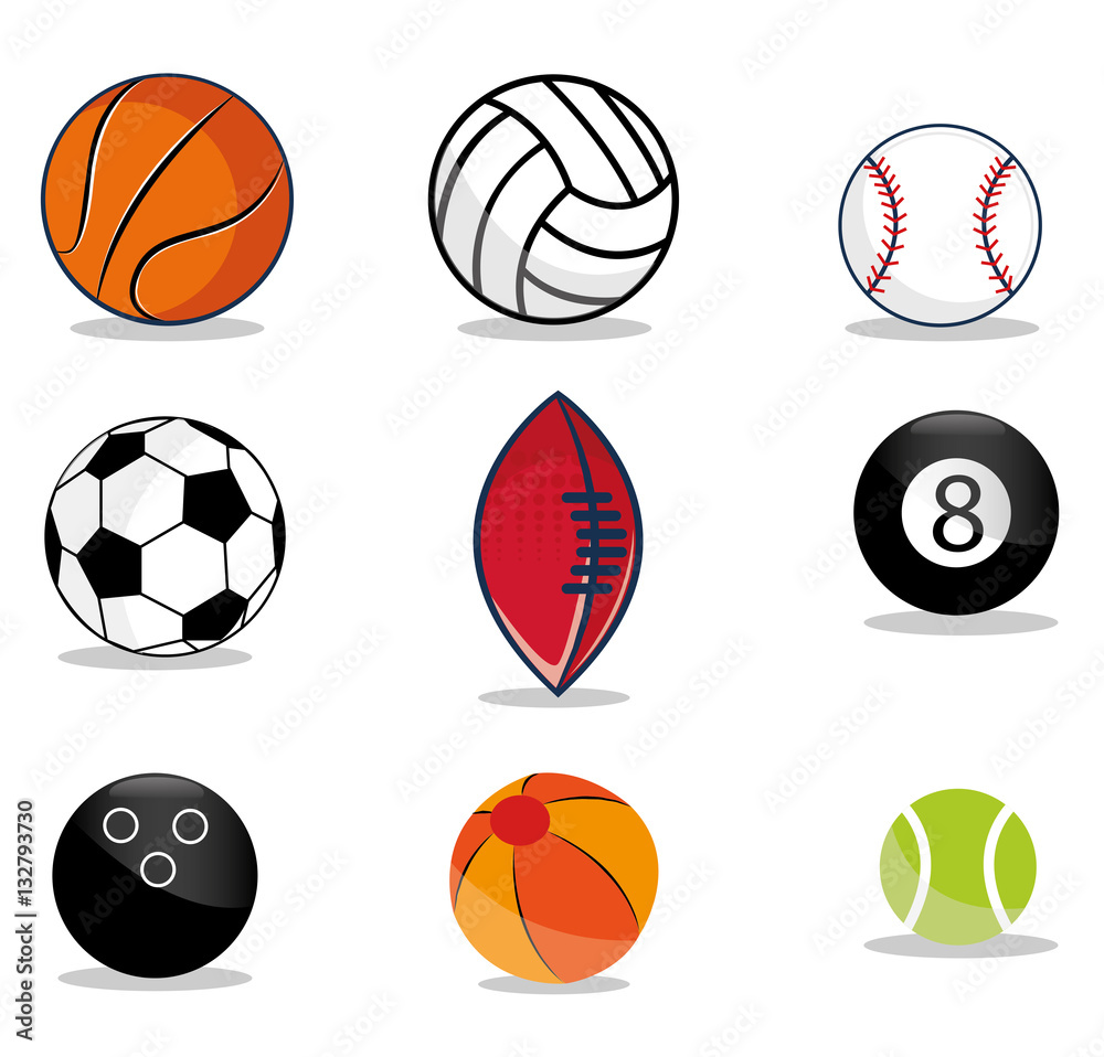 sport balls set Stock-Vektorgrafik | Adobe Stock