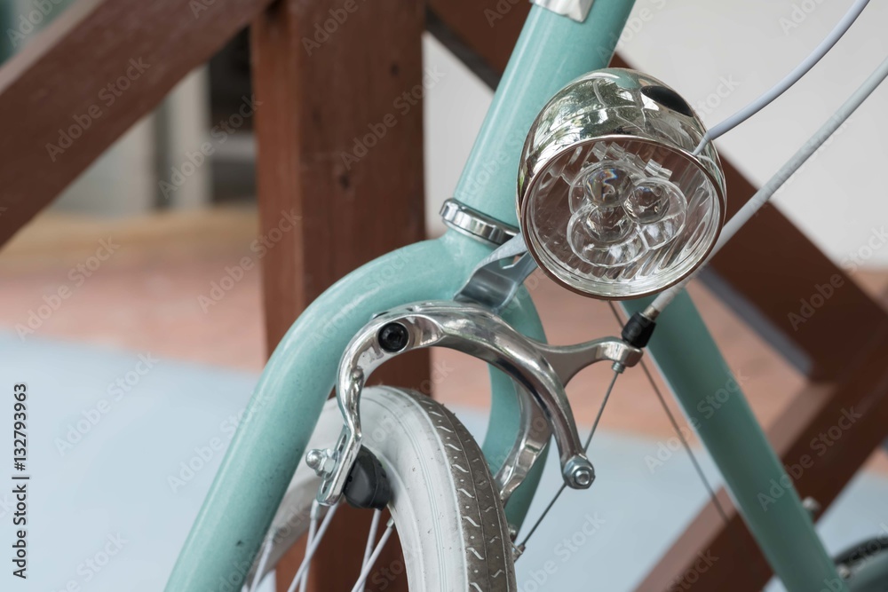 retro vintage bicycle headlight closeup Stock-Foto | Adobe Stock