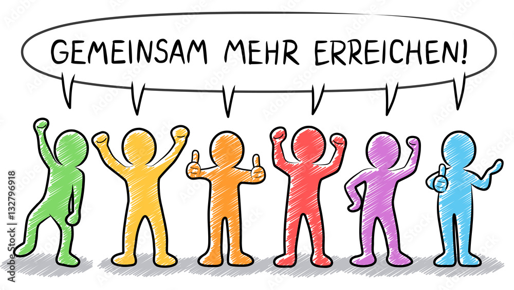 Fototapeta Osiągać więcej razem - ilustracja wektorowa / kolorowe ...