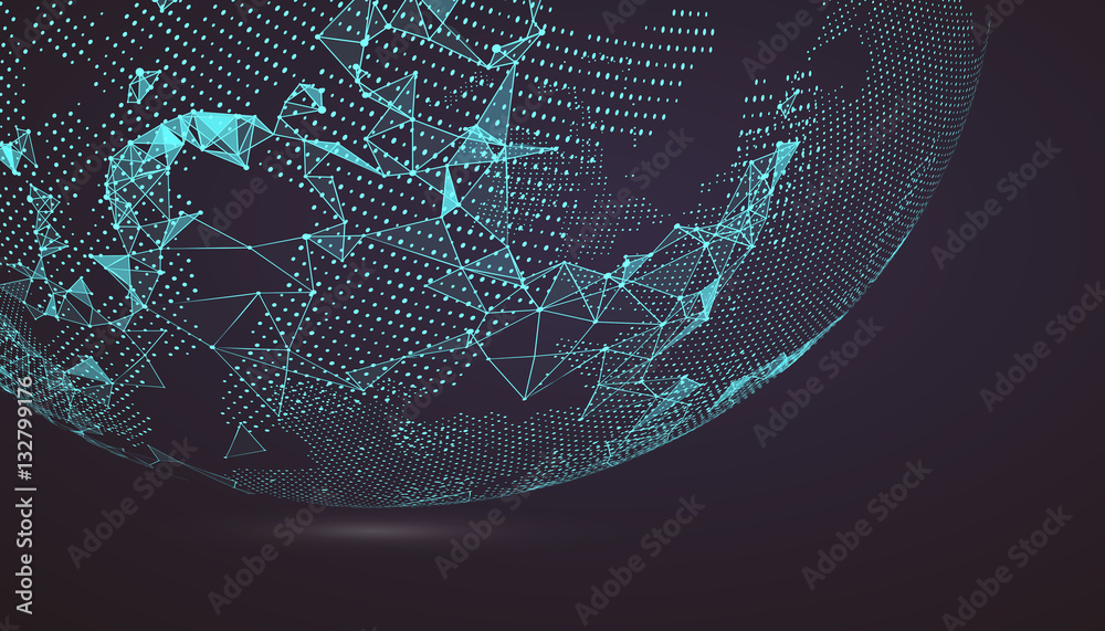 World map point, line, composition, representing the global, Global ...