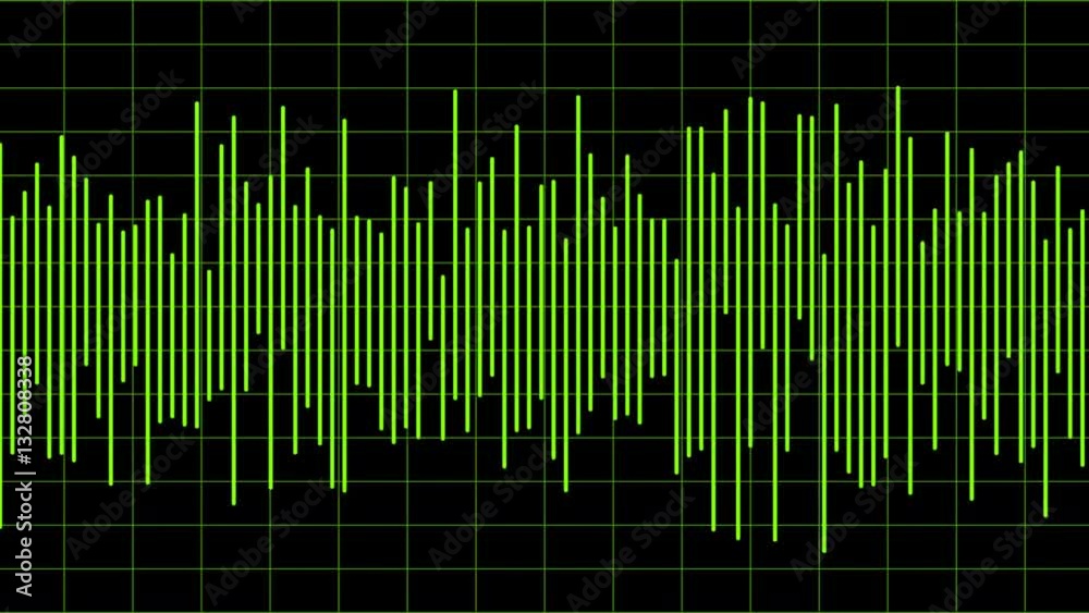 Digital audio waveform animation as motion graphic for sound recording ...