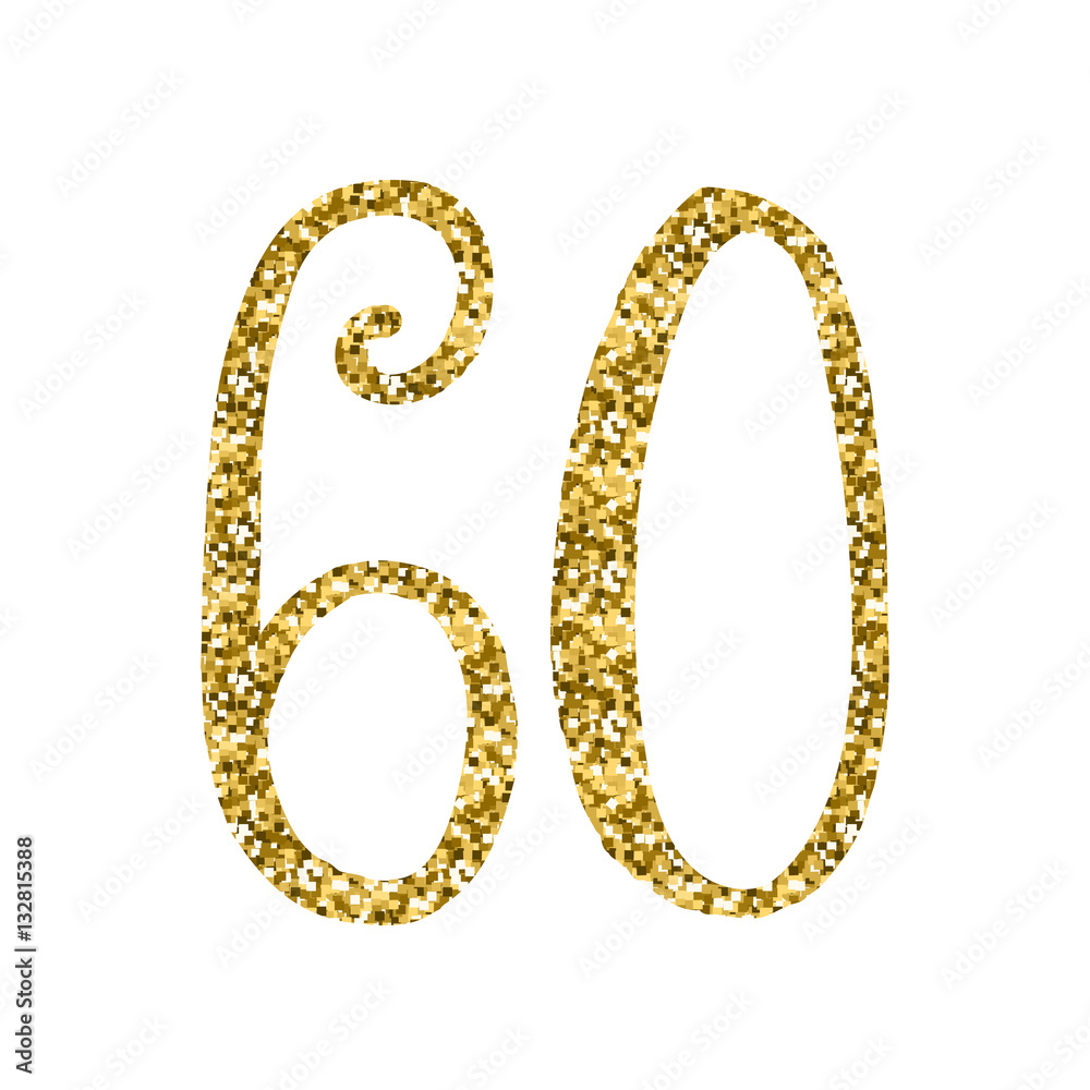 GOLD GLITTER ICON – 60 YEARS Stock-Vektorgrafik | Adobe Stock