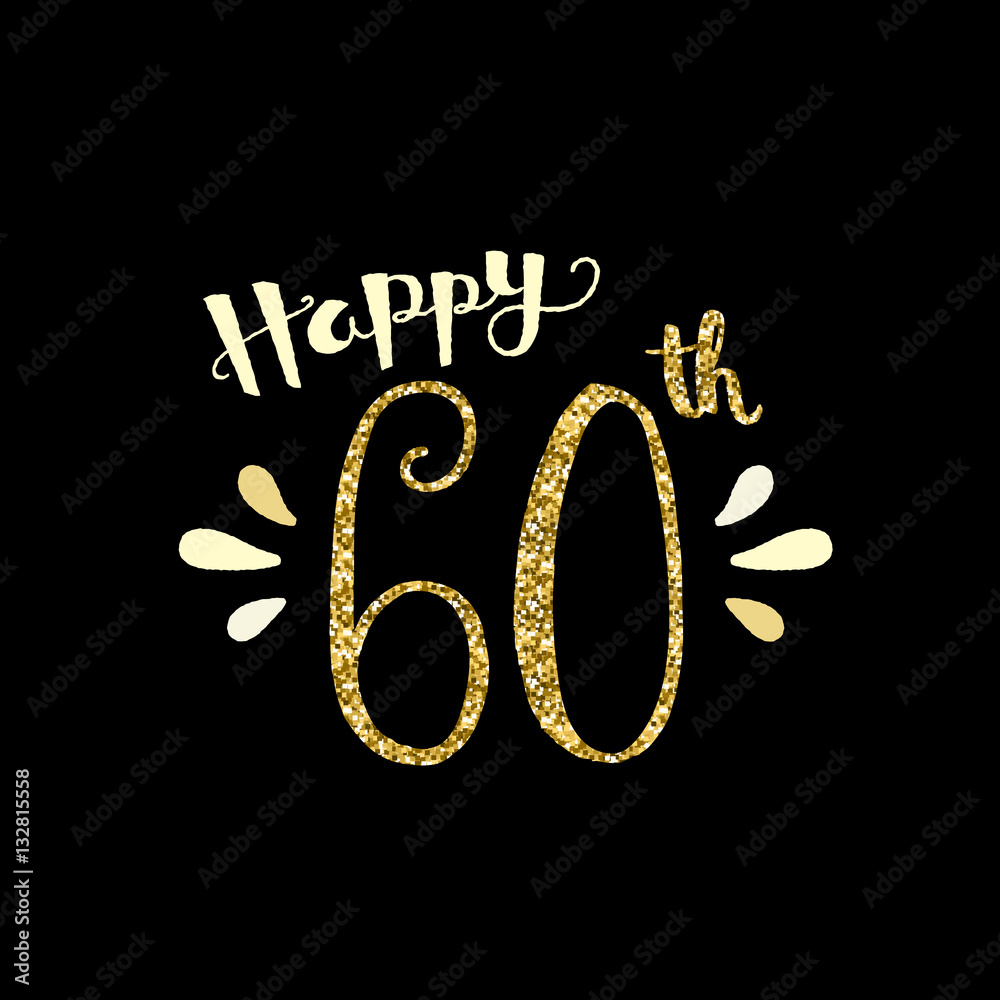 "HAPPY 60th BIRTHDAY" Card Stock Vector | Adobe Stock