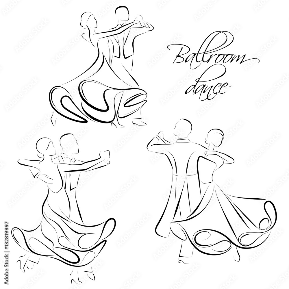 Dancing couples Stock Vector | Adobe Stock