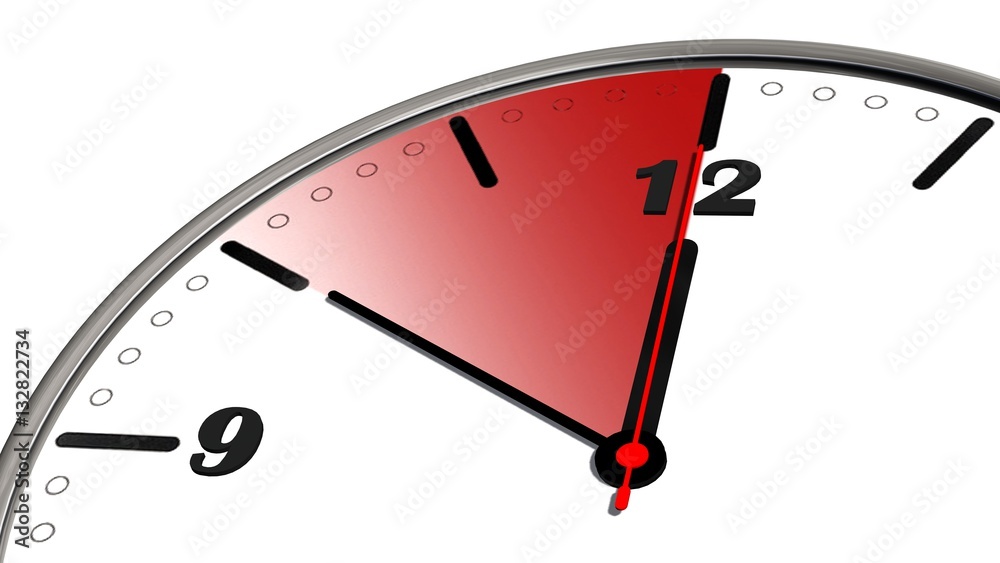 10 to 12 clock - time to act concept isolated on white Stock ...