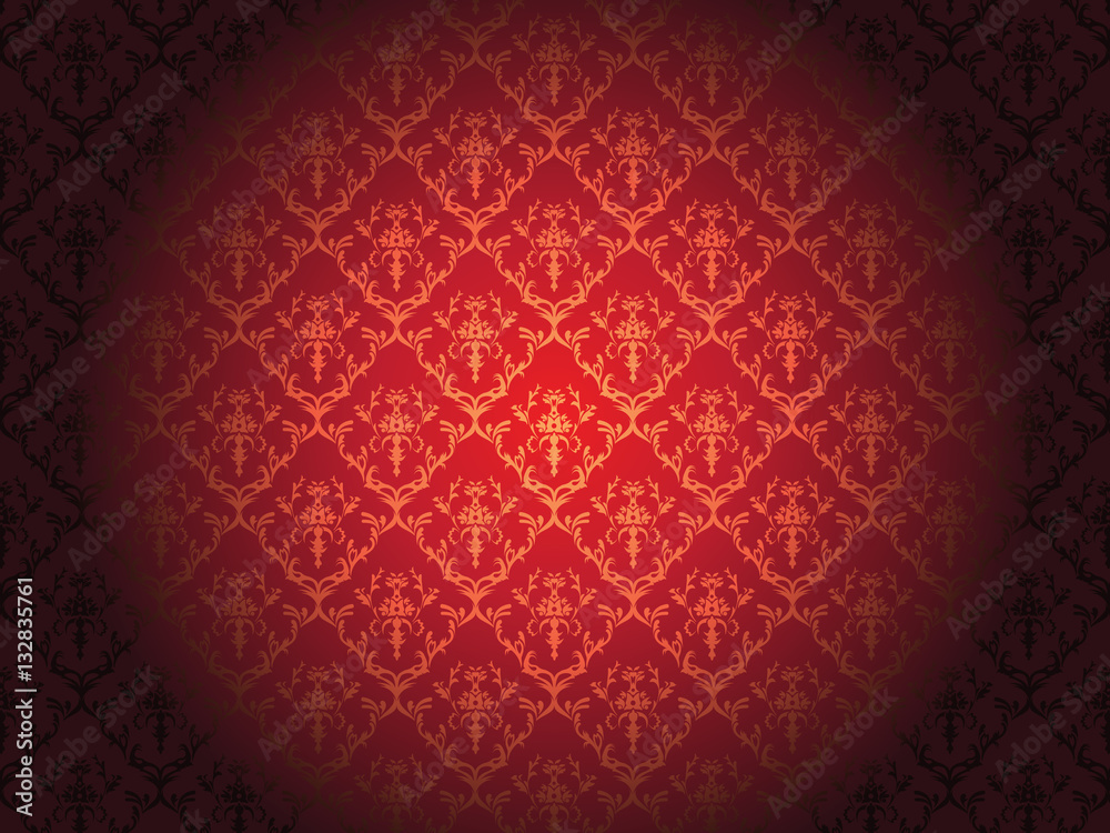 Luxury red floral wallpaper vector illustrator, can be scaled to any ...