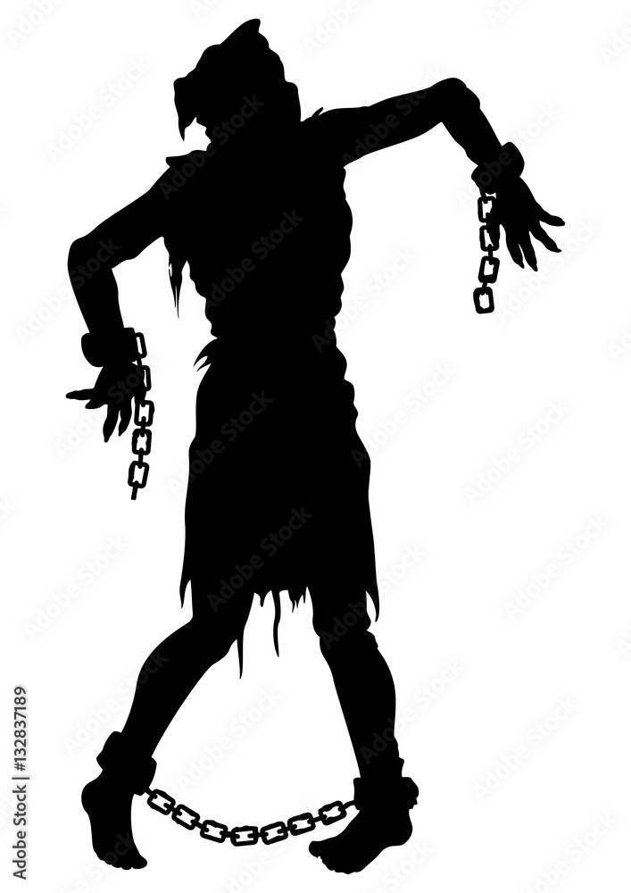 Inquisition executed zombie silhouette. Illustration zombie victim ...