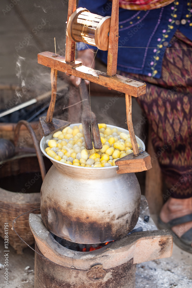 Silkworm Cocoon Boiling