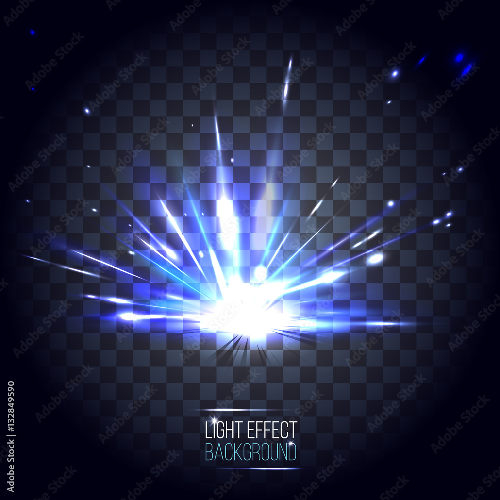 light effect lens blue explosion on transparent background. vect Stock ...