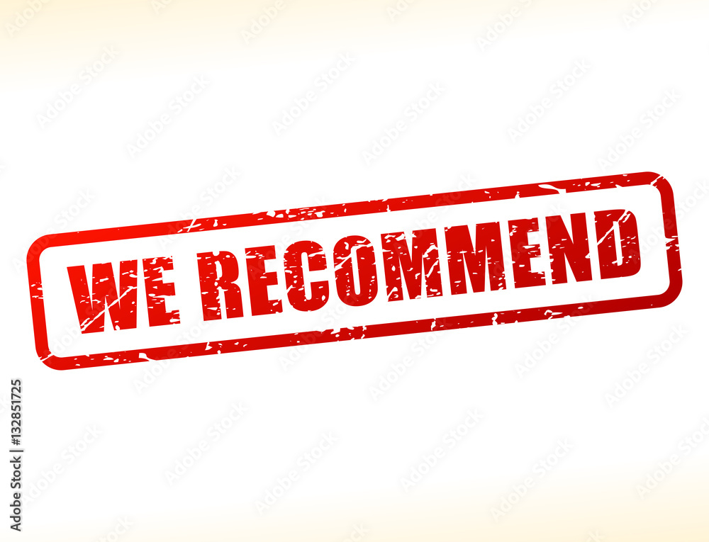 we recommend text buffered Stock Vector | Adobe Stock
