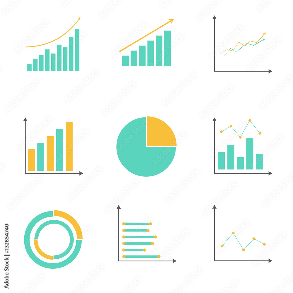 graph set Stock Vector | Adobe Stock