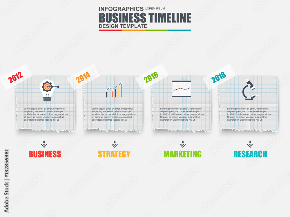 Infographic business flowchart vector template Stock Vector | Adobe Stock