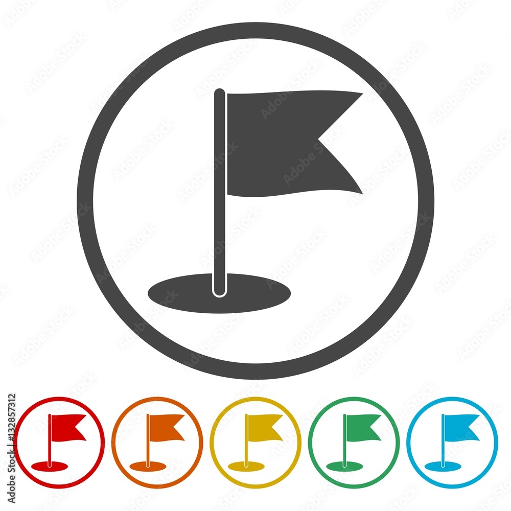 Flag marker icon for web and mobile, Flag vector icon Stock Vector | Adobe Stock