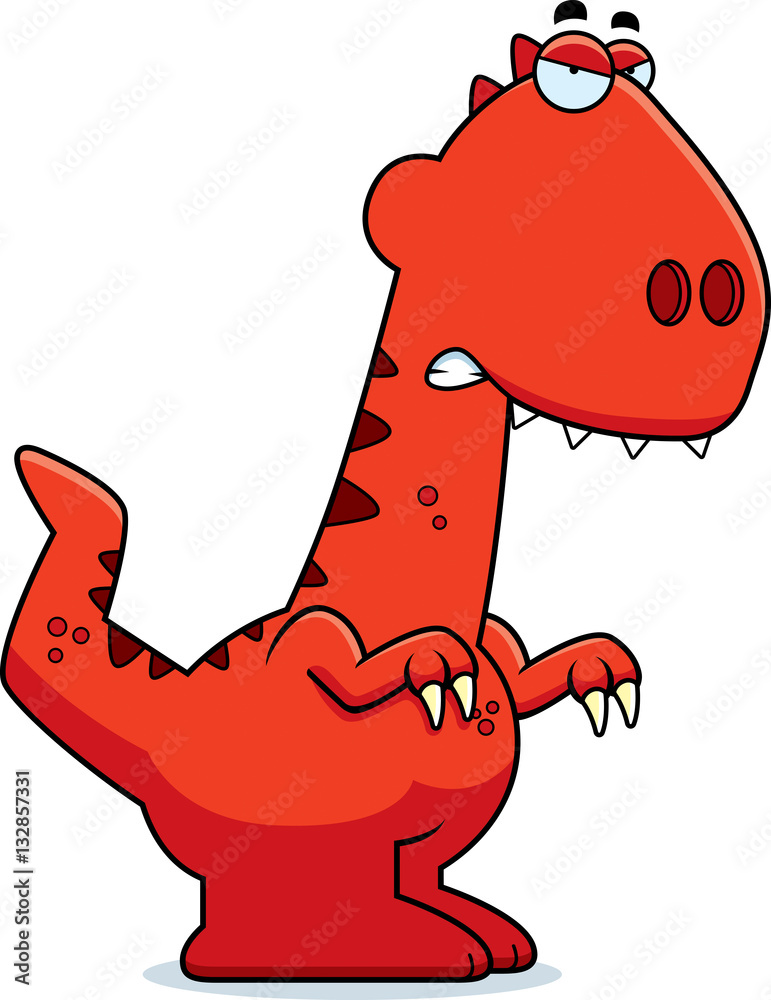Angry Cartoon Velociraptor Stock Vector | Adobe Stock