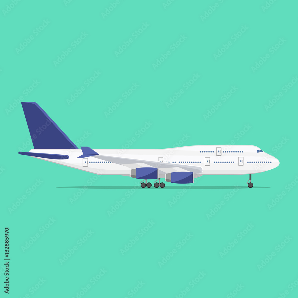 Vector illustration of the aircraft. Side view. Stock Vector | Adobe Stock