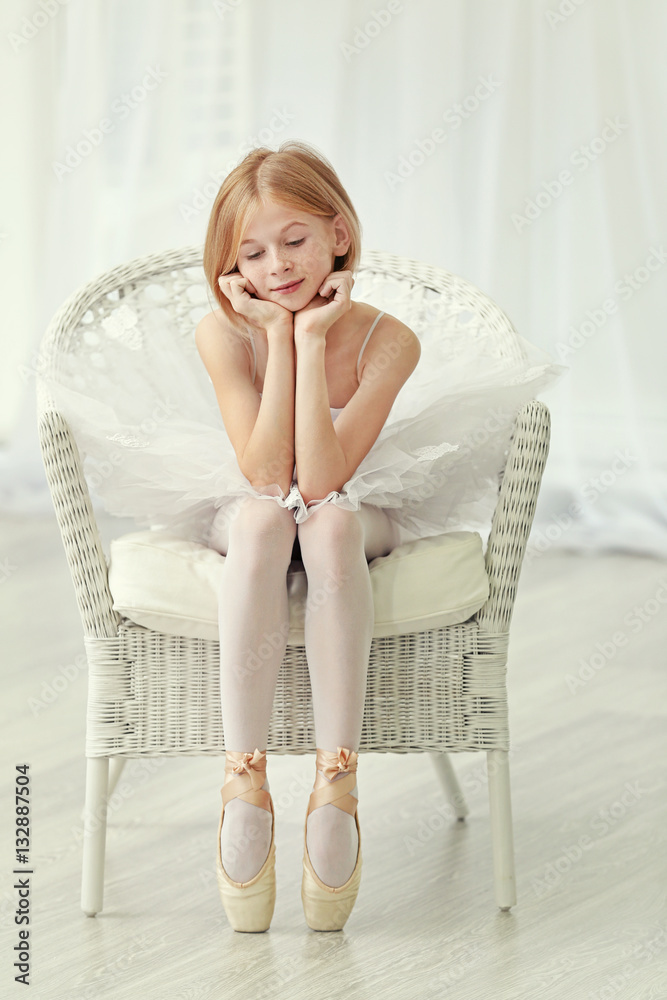 Small ballerina dancer at home Stock-Foto | Adobe Stock