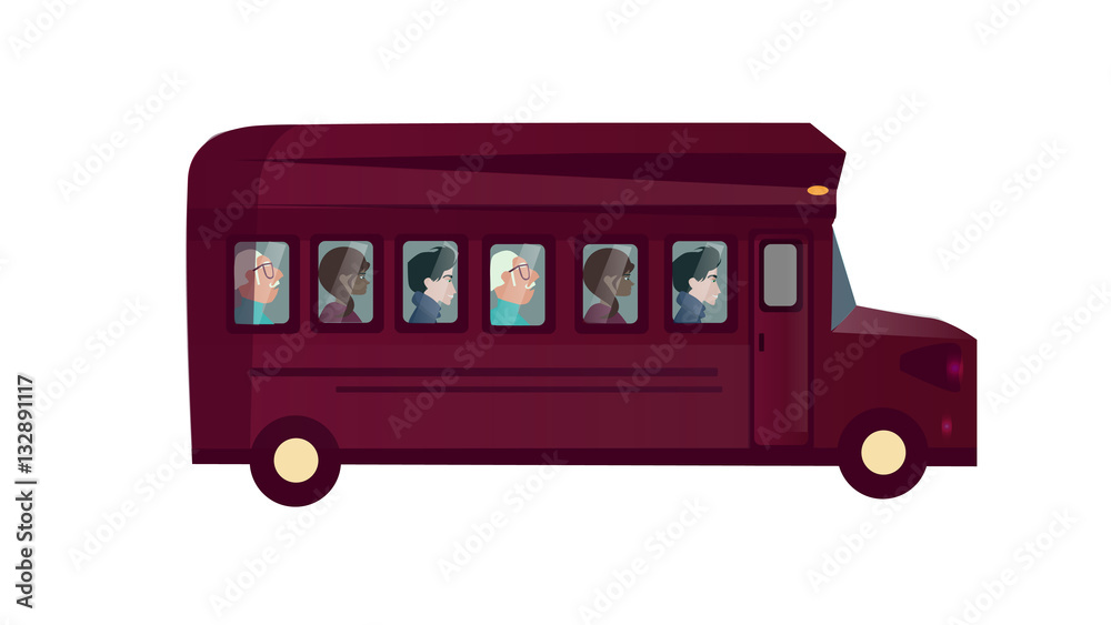 Cartoon red bus Stock Vector | Adobe Stock