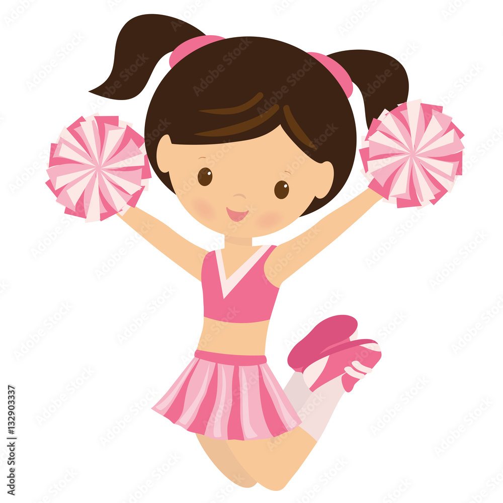 Cheerleader vector cartoon illustration Stock Vector | Adobe Stock