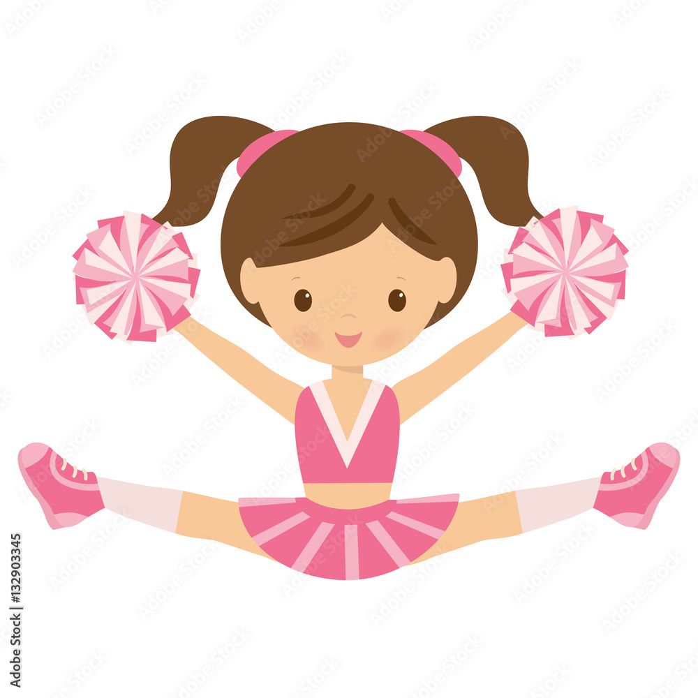 Cheerleader vector cartoon illustration Stock Vector | Adobe Stock
