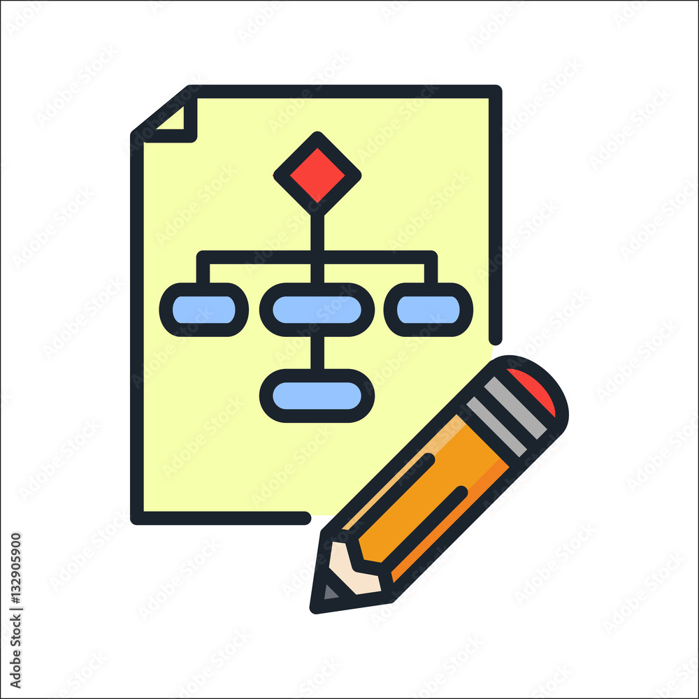 project flowchart icon color Stock Vector | Adobe Stock