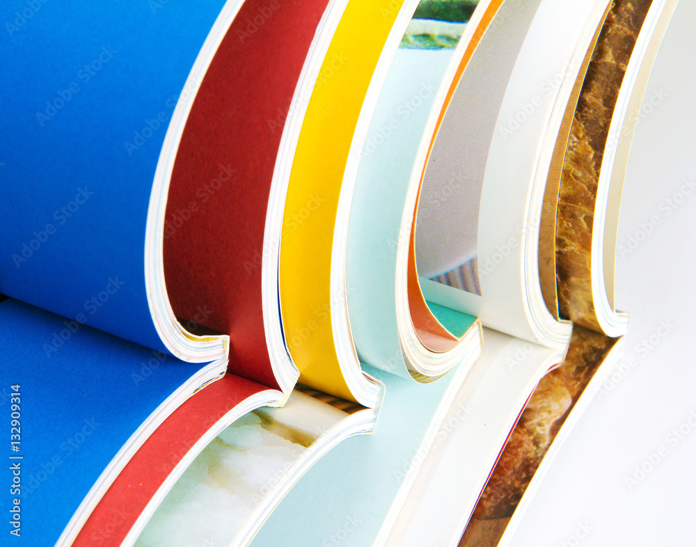 stack of colorful magazines Stock Photo | Adobe Stock