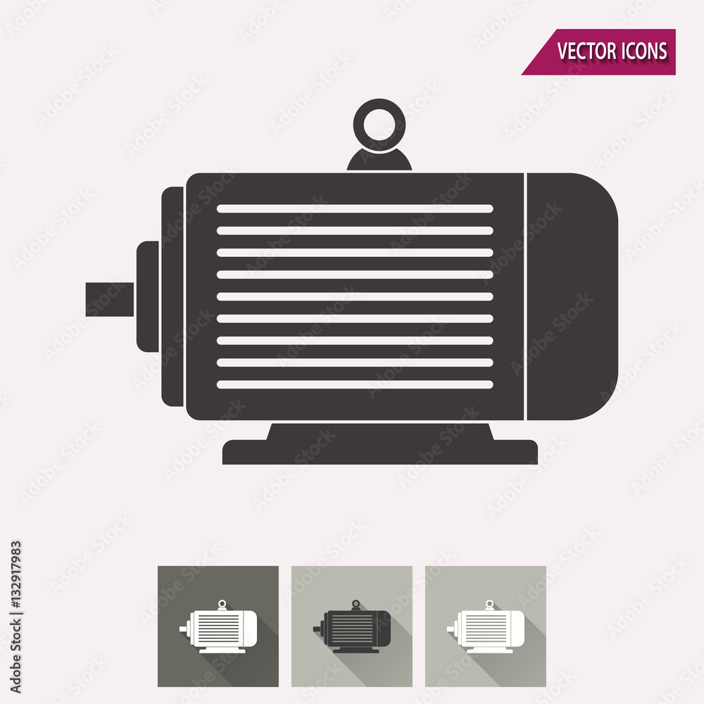 Electric motor - vector icon. Stock Vector | Adobe Stock
