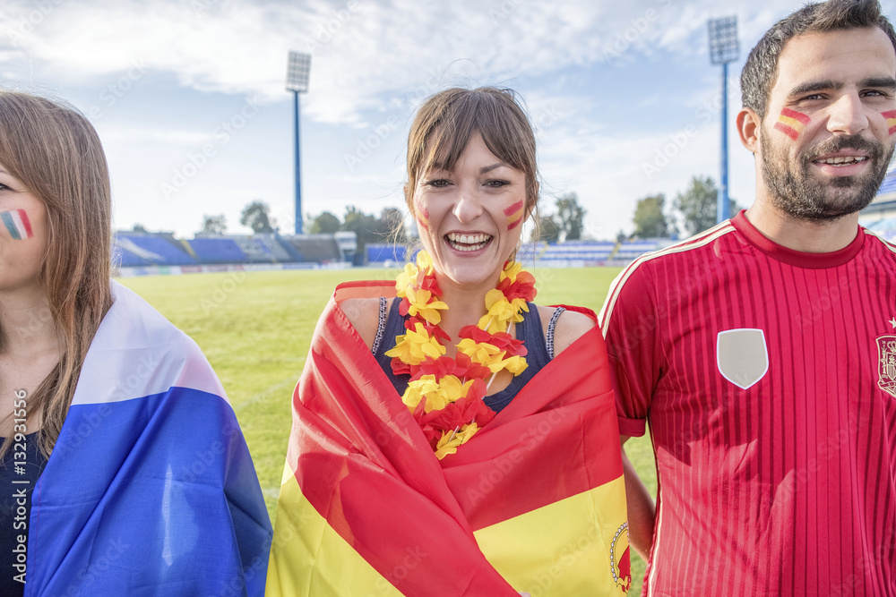 Soccer fans with different national flags Stock Photo | Adobe Stock
