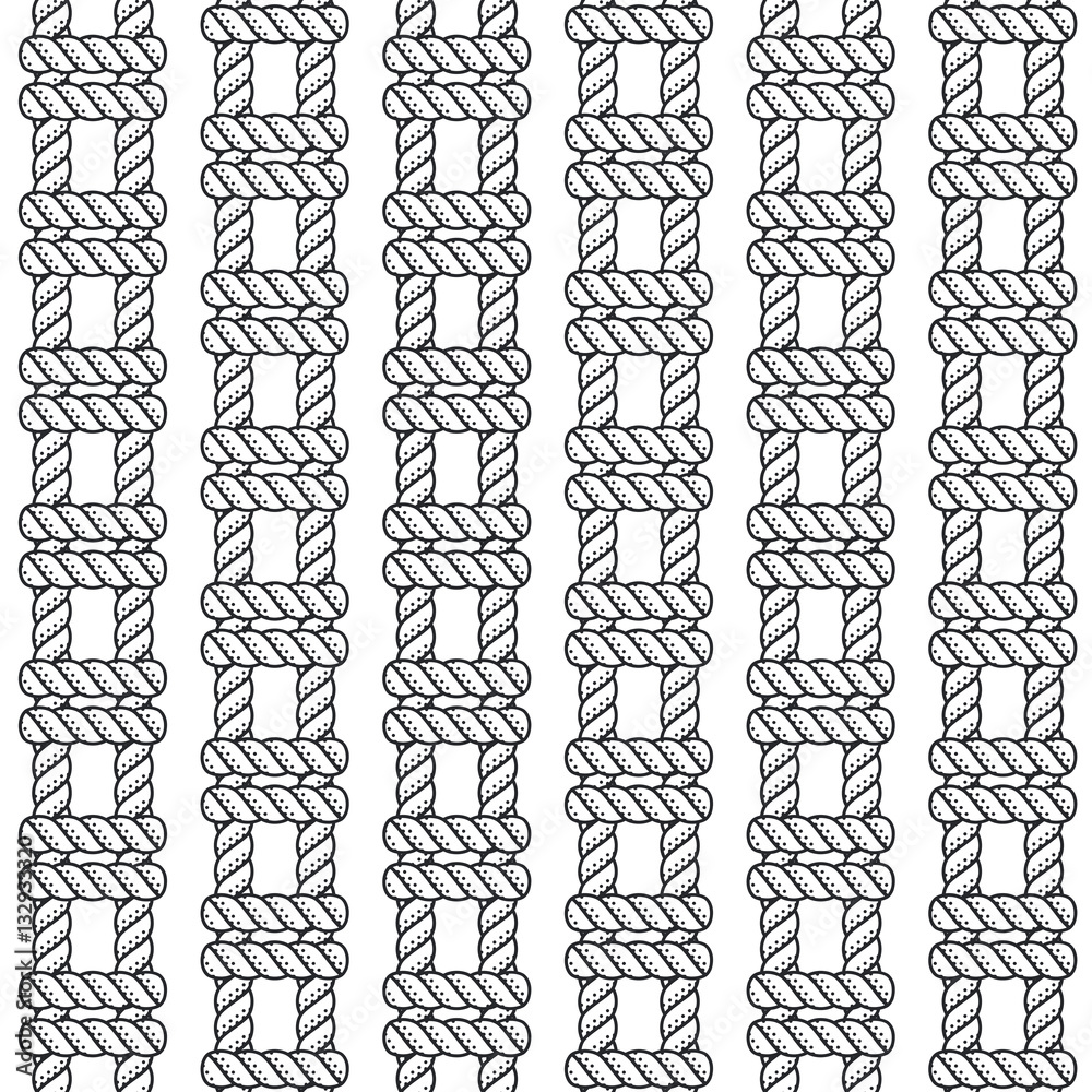 Marine rope knot seamless vector pattern. Nautical design. Navy ...