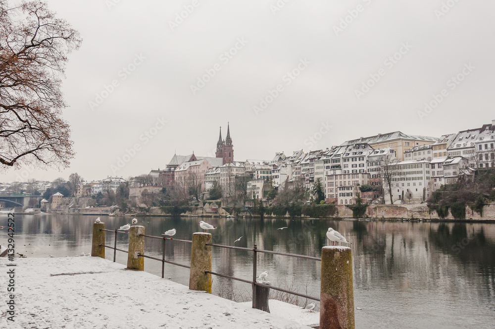 Basel, Stadt, Altstadt, Basel-Stadt, Rhein, Rheinufer, Kleinbasel ...