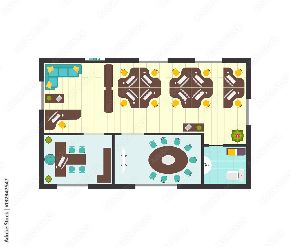 Business Office Architecture Plan. Vector Stock Vector | Adobe Stock