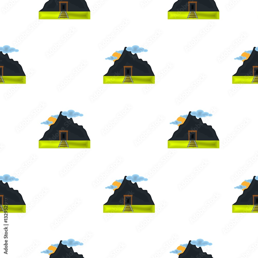 Mine icon in cartoon style isolated on white background. Mine pattern ...