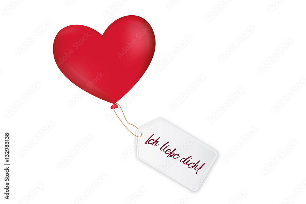 Herz Luftballon mit Anhänger - Ich liebe dich Stock Vector | Adobe Stock