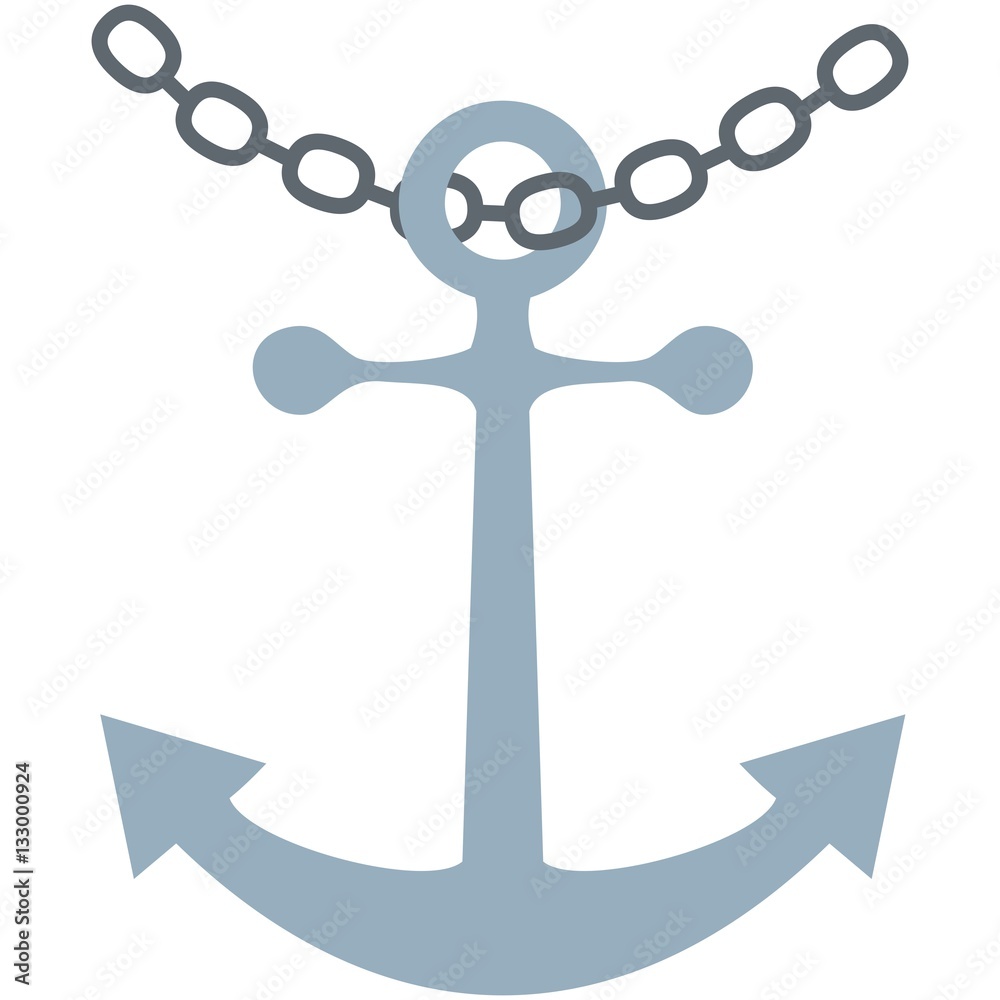 anchor and chain, vector icon Stock Vector | Adobe Stock