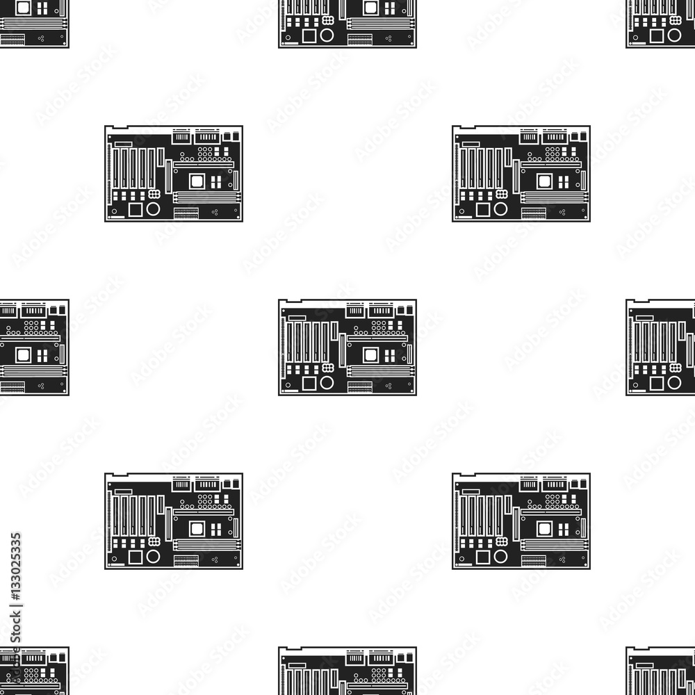 Motherboard icon in black style isolated on white background. Personal ...