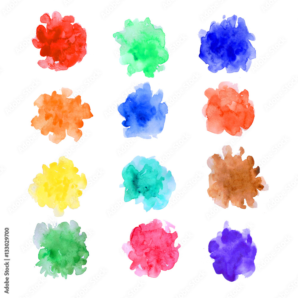watercolor paint dab isolated on white background. Abstract free ...