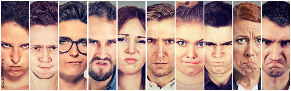 Multiethnic group of angry pissed off people men and women Stock Photo ...