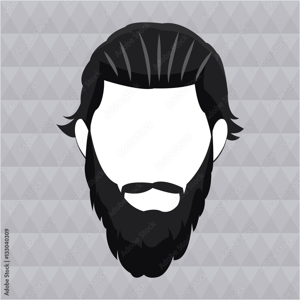 hipster man long beard hair vector illustration eps 10 Stock Vector ...
