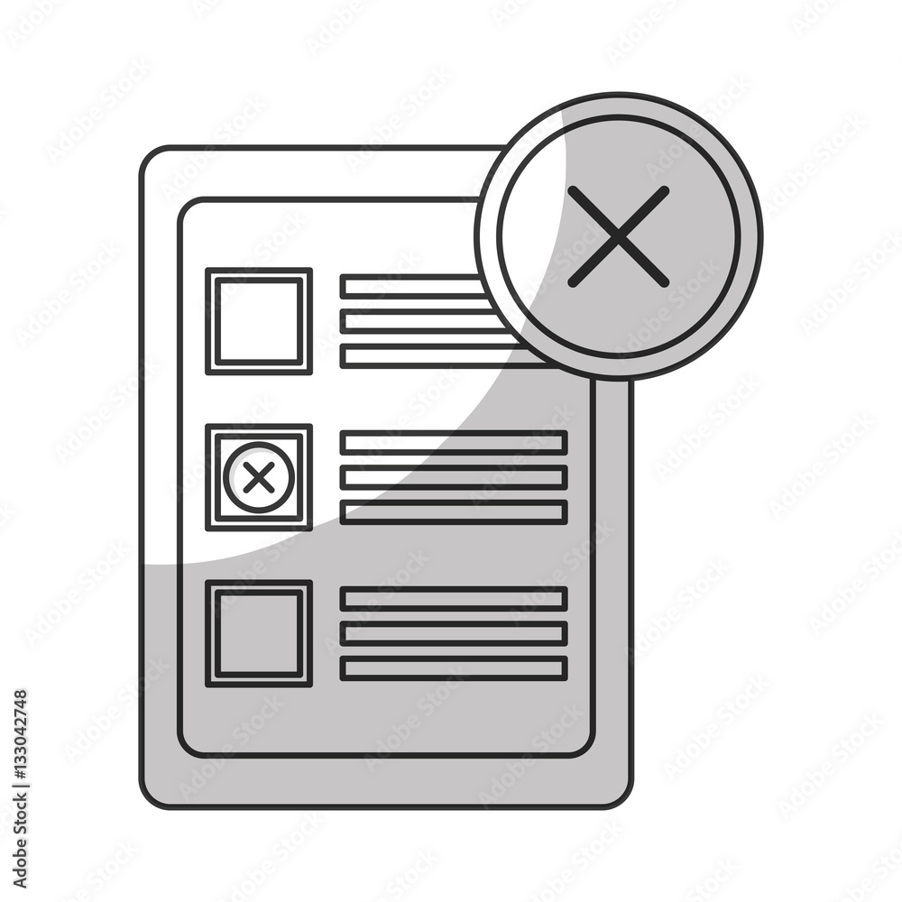 checklist and crossmark icon over white background. vector illustration ...